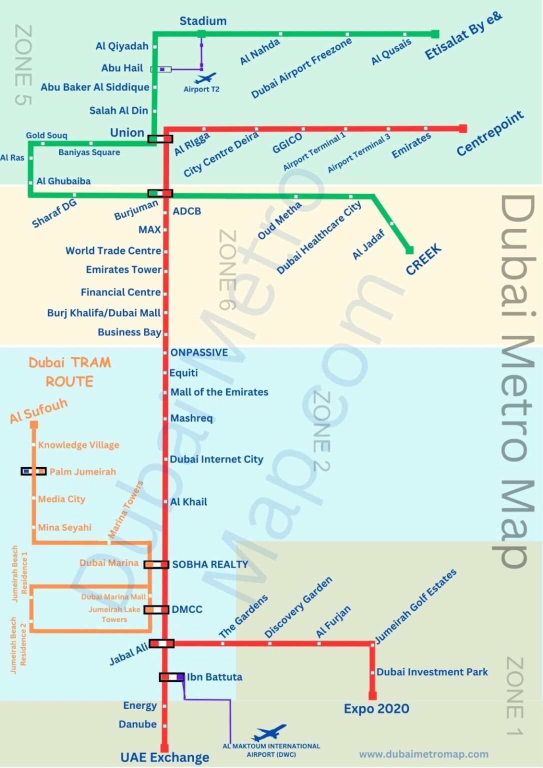 Dubai Metro Map 2025